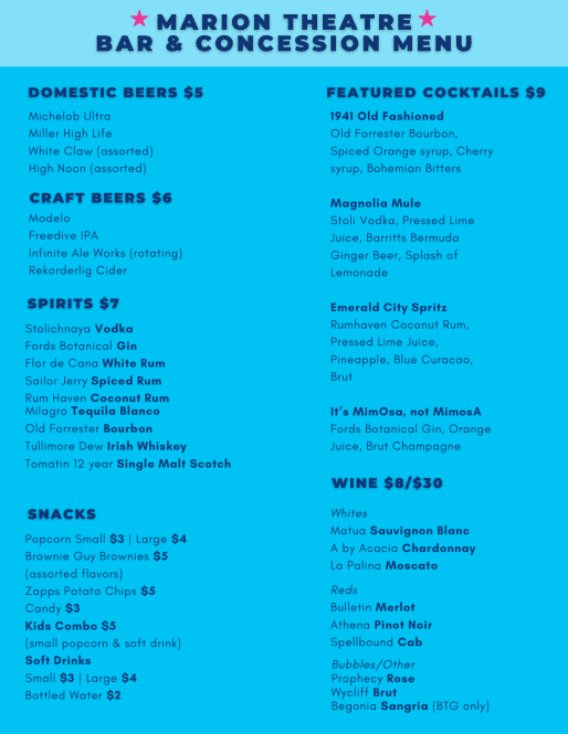 Marion Concessions | Reilly Arts Center